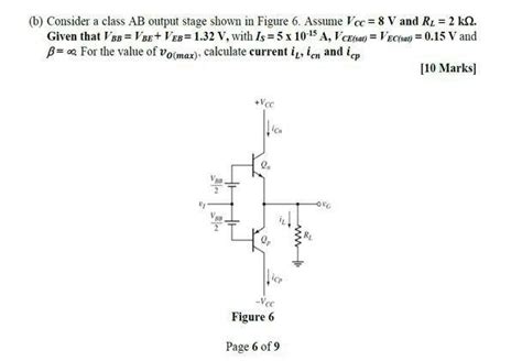 Solved B Consider A Class AB Output Stage Shown In Figure Chegg