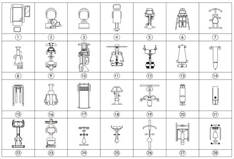 Fitness Equipment Cad Blocks Cad Design Free Cad Blocks Drawings