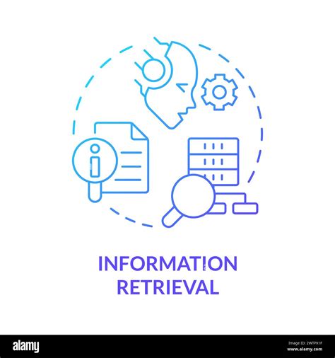 Information Retrieval Blue Gradient Concept Icon Stock Vector Image
