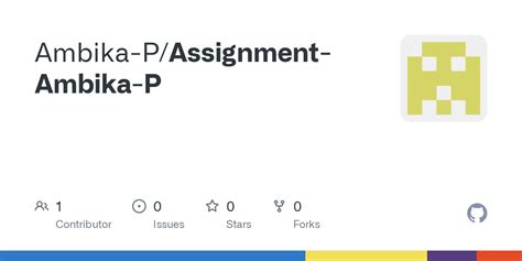 GitHub Ambika P Assignment Ambika P
