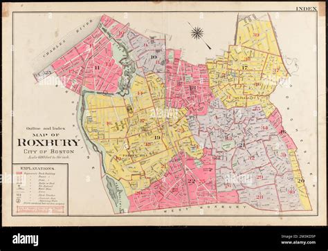 Outline And Index Map Of Roxbury City Of Boston Boston Mass Maps