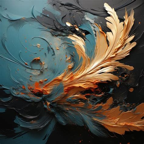 Premium Photo Feathers And Paiting With Moving Particles