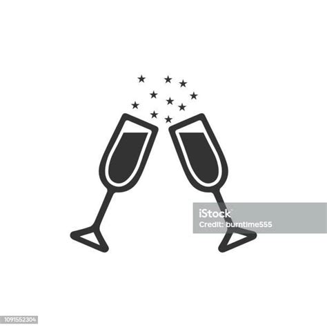 兩杯香檳圖示平面向量圖形及更多器材圖片 器材 圓形 形狀 Istock
