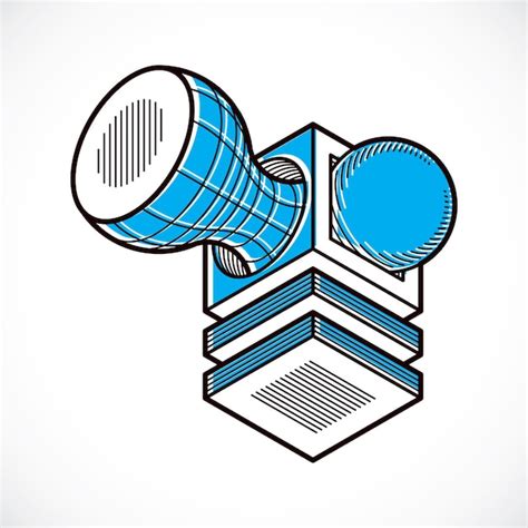 Premium Vector Abstract Vector Isometric Dimensional Shape Made Using Geometric Figures