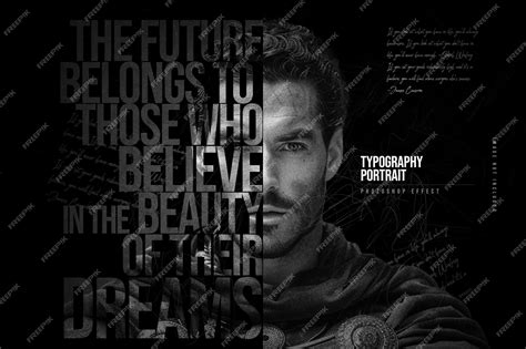Premium Psd Typography Portrait Photo Effect