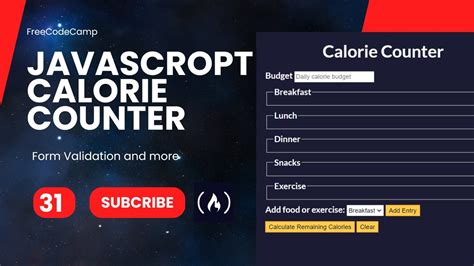 Freecodecamp Javascript Form Validation By Building A Calorie
