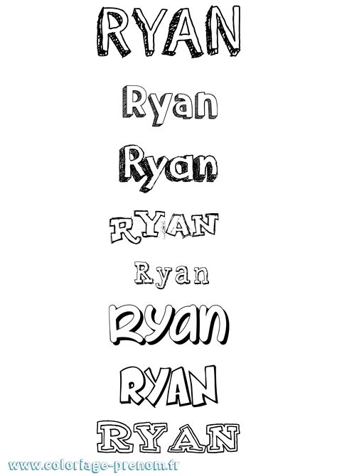 Coloriage du prénom Ryan à Imprimer ou Télécharger facilement