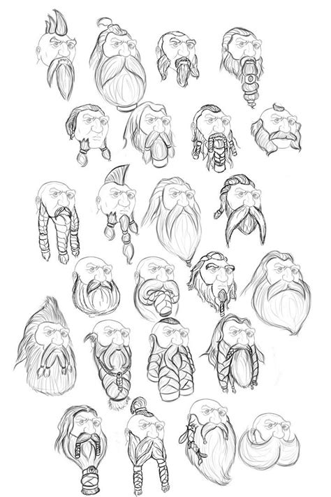 Fantasy Dwarven Relief Dwarf Sketches Beard Drawing Sketches Drawings