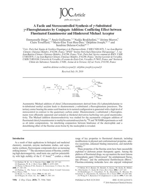 A Facile And Stereocontrolled Synthesis Of γ Substituted γ