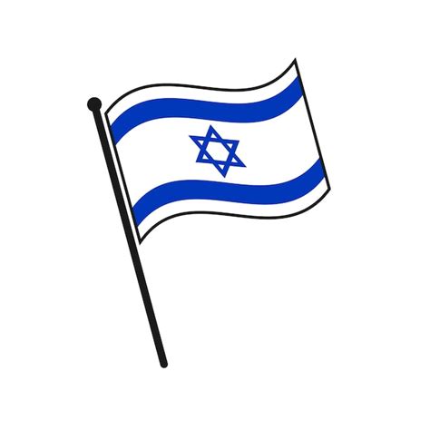 Icono De Bandera Simple Israel Aislado Sobre Fondo Blanco Vector Premium
