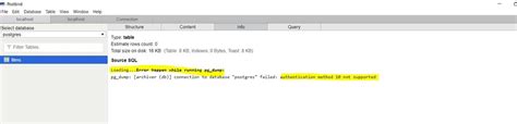Postgresql Postbird Authentication Method 10 Not Supported Data