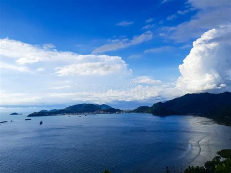 Beautiful View Of The Sea And Cloudy Sky From The Hill In The Bukit