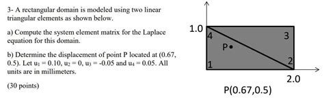 solved 3 a rectangular domain is modeled using two linear