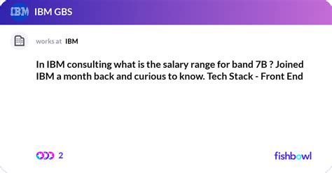 In IBM Consulting What Is The Salary Range For Ban Fishbowl