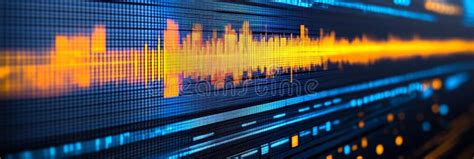 Abstract Data Visualization Digital Sound Waves In Vibrant Blue