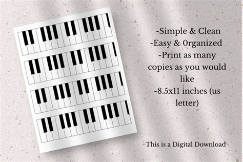 Free Printable Piano Keyboard Template Download Free Printable Piano