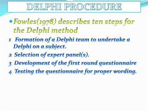PPT THE DELPHI METHOD PowerPoint Presentation Free Download ID