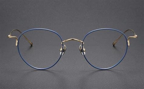 Blue Gold Eyeglass Frames Style P3 Titanium Retro Gla Gem