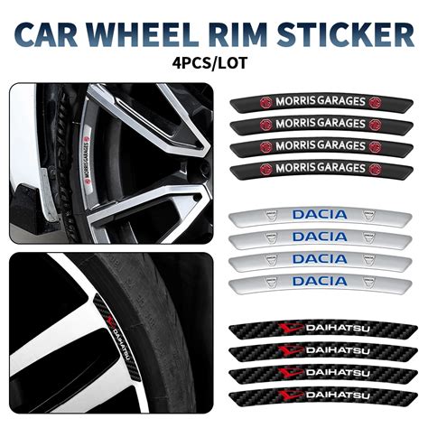 탄소 섬유 알루미늄 맞춤형 자동차 휠 림 스티커 데칼 장식 캐딜락 아우디 랜드로버 하발 오펠 미니 쿠퍼 4 개차량용