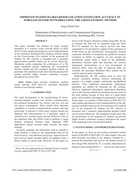 Pdf Improved Maximum Likelihood Location Estimation Accuracy In