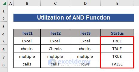 How To Check If Multiple Cells Are Equal In Excel 4 Methods