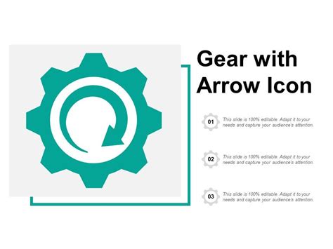 Gear With Arrow Icon Ppt Powerpoint Presentation Ideas Influencers