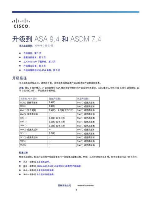 Cisco 升级到 Asa 9 4 和 Asdm 7 4 Pdf