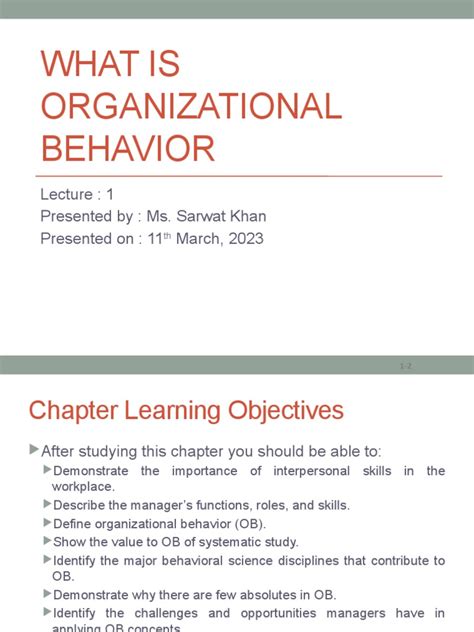 Chapter 1 What Is OB | PDF