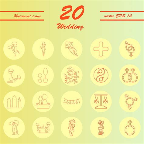 Set Of Wedding Icons In Modern Thin Line Style Vector Ai Eps Uidownload
