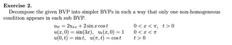 solved exercise 2 decompose the given bvp into simpler bvps