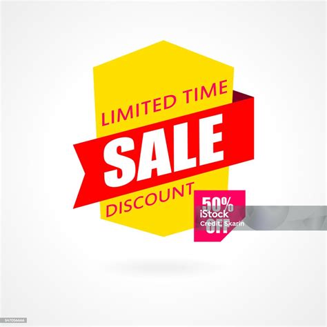 Jual Spanduk Diskon Dan Penawaran Khusus 50 Persen Off Ilustrasi Stok