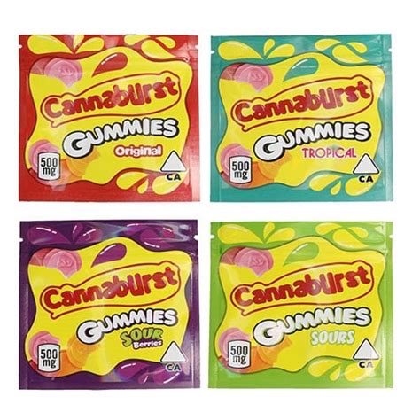 Cannaburst Mylar Bags Smell Proof Candy Bags Custom Printed