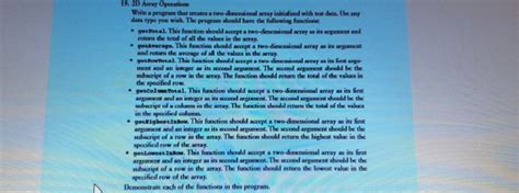 Solved 19 2d Amay Operetin Write A Program That Meatcs A