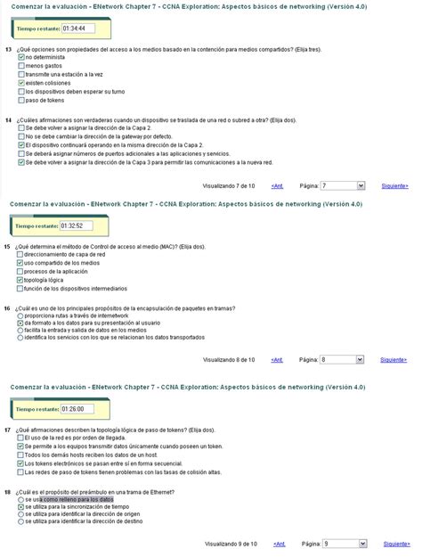 Todos Los Examenes CCNA 4 0 Modulo 1 Capitulo 7 CCNA Modulo 1
