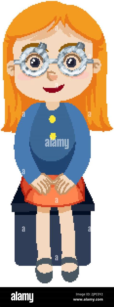 Cute Girl Wearing Glasses Illustration Stock Vector Image And Art Alamy