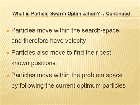 Particle Swarm Optimization Definition Words Presentation Example