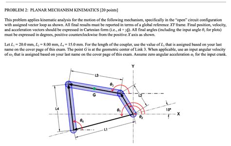PROBLEM 2 PLANAR MECHANISM KINEMATICS 20 Points Chegg