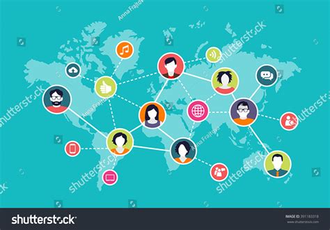 Social Media Background People Connecting Through Stock Vector Royalty