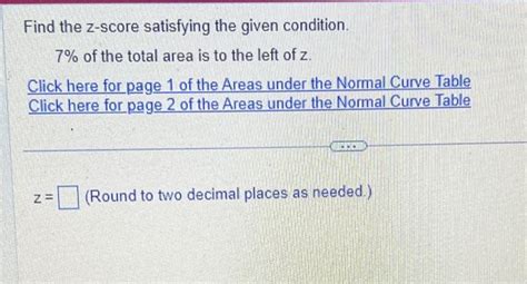 Find The Z Score Satisfying The Given Condition Chegg Com
