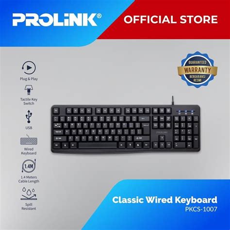 Prolink Pkcs1007 Classic Wired Keyboard Shopee Malaysia