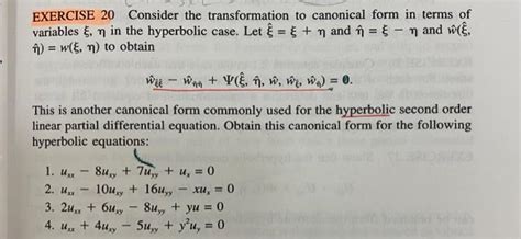 Solved EXERCISE 20 Consider The Transformation To Canonical Chegg