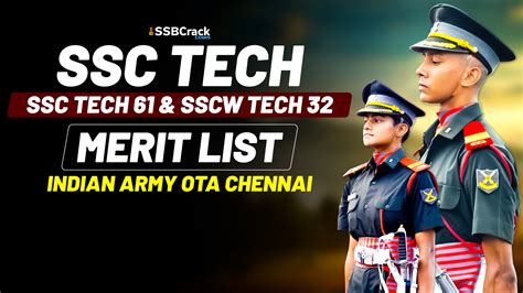 SSC Tech 61 SSCW Tech 32 Merit List Out Now Men And Women OTA Chennai