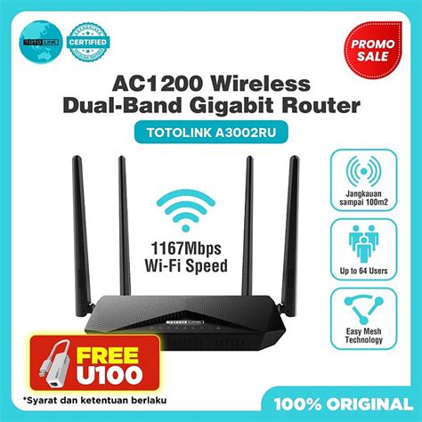 TOTOLINK A RU AC WIRELESS DUALBAND GIGABIT ROUTER