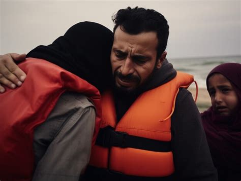 Free Ai Image Moment Captured During A Migration Crisis With People