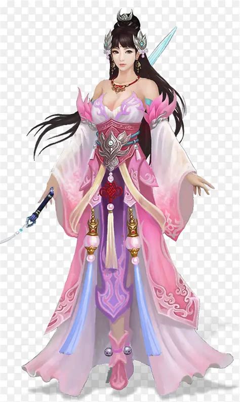 古风优雅盛装女侠手绘PNG图片素材下载 图片编号ymrpgkxg 免抠素材网