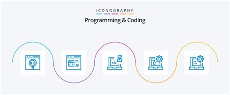 Programming And Coding Blue 5 Icon Pack Including Coding C
