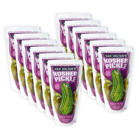 12x Van Holten S 140g Jumbo Kosher Zesty Garlic Flavoured Pickle
