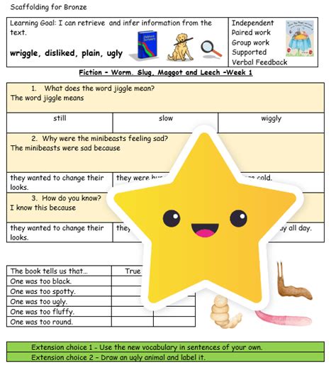 Yr 1 Whole Class Reading Wormslug Maggot And Leech The Teach Hub