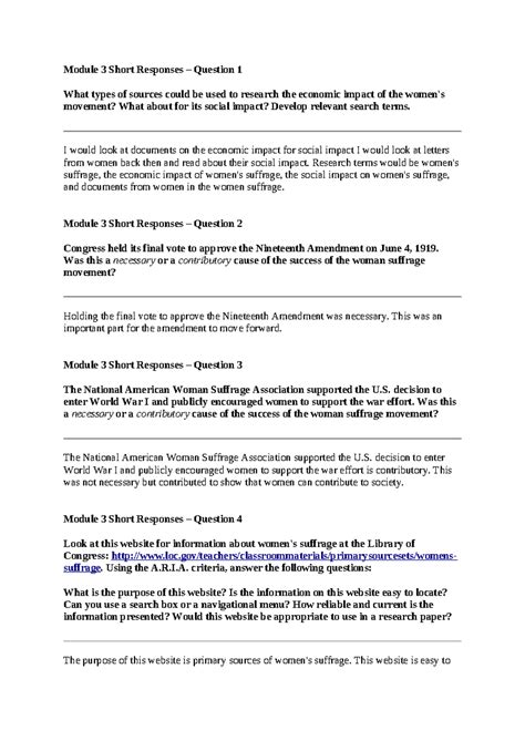 Module 3 Short Respone 5 Module 3 Short Responses Question 1 What
