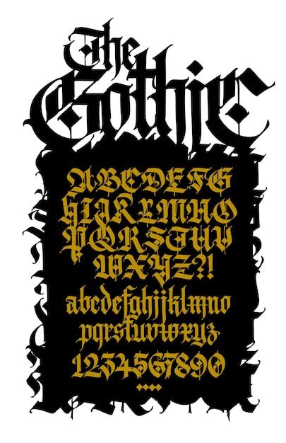 Alfabeto Inglés Completo Gótico Moderno Vector Letras Latinas